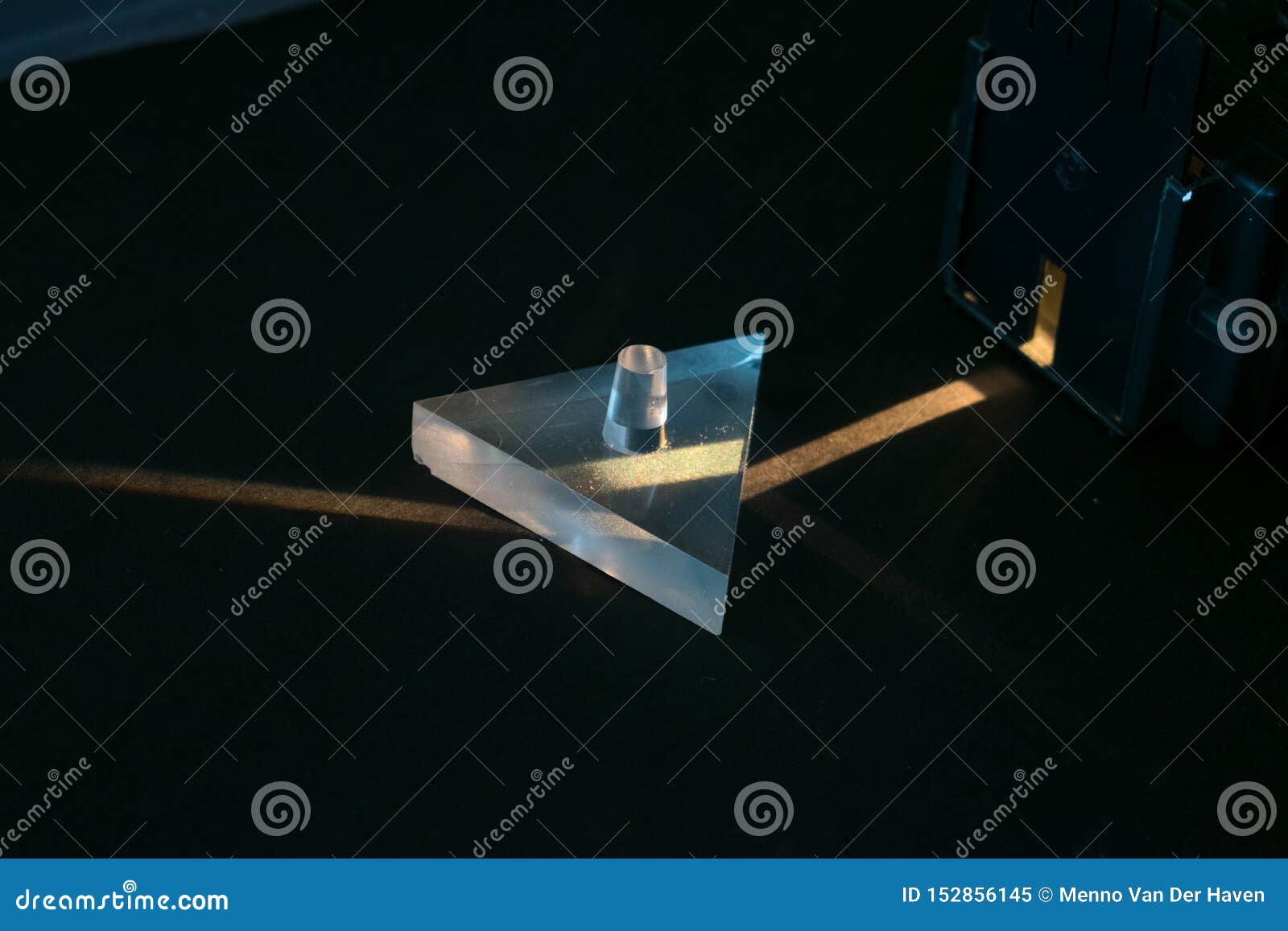 Demonstration of Breaking of Light in a Prism. Physics Experiment ...