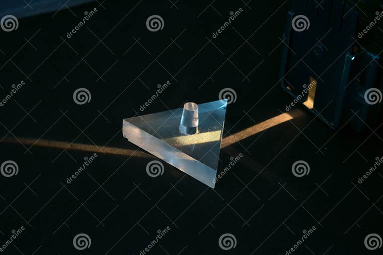 Demonstration of Breaking of Light in a Prism. Physics Experiment ...