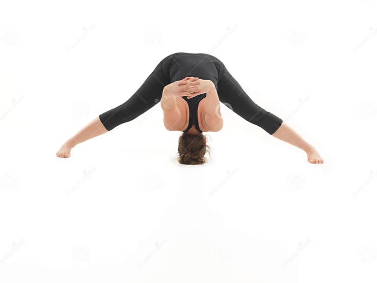 Demonstration of Difficult Stretching Yoga Pose Stock Image - Image of ...