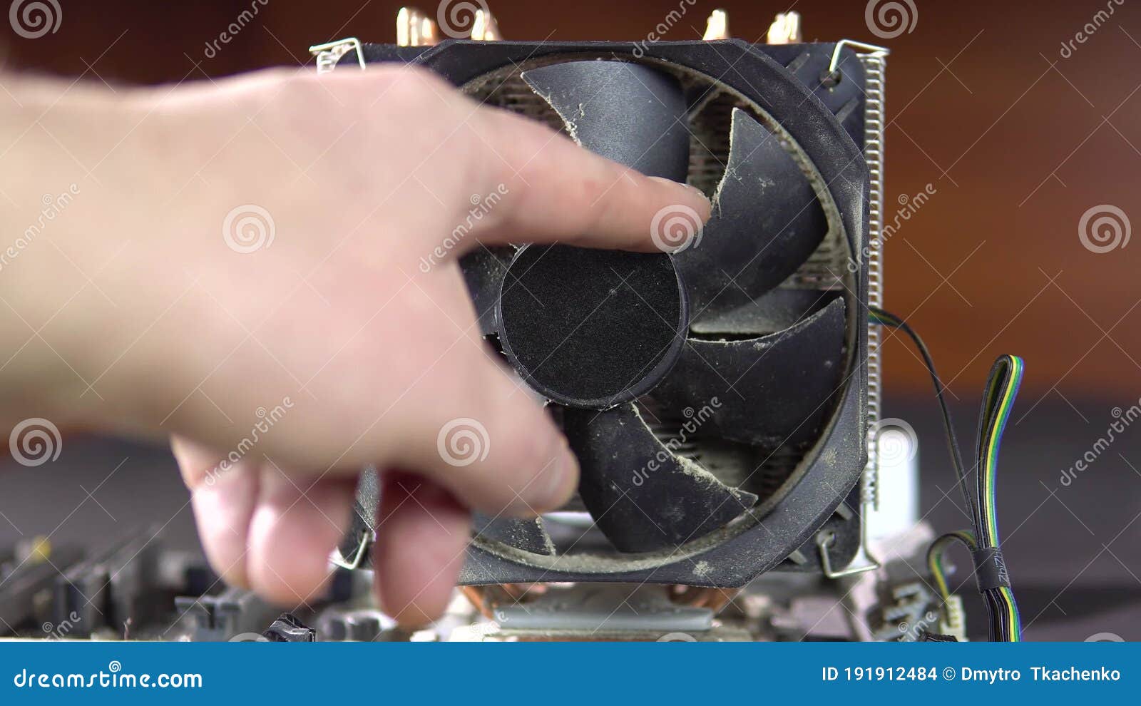 Demonstration of Dust Pollution. Dirty Cooler and CPU Heatsink from ...