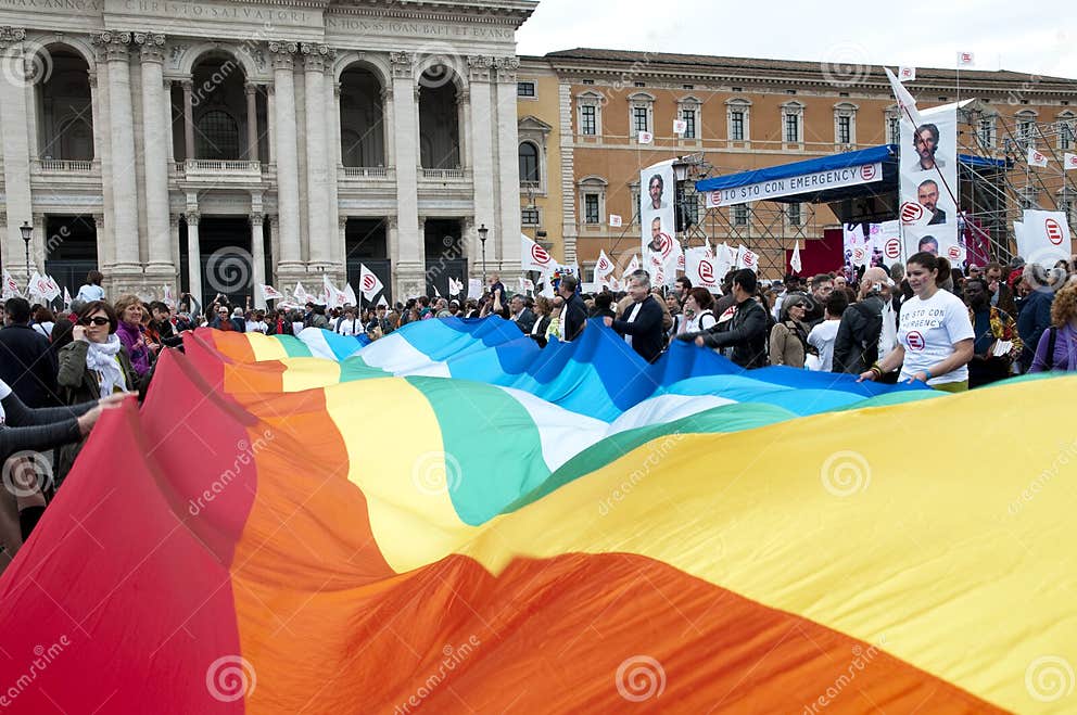 Demonstration for Emergency Ong in Rome Editorial Stock Photo - Image ...