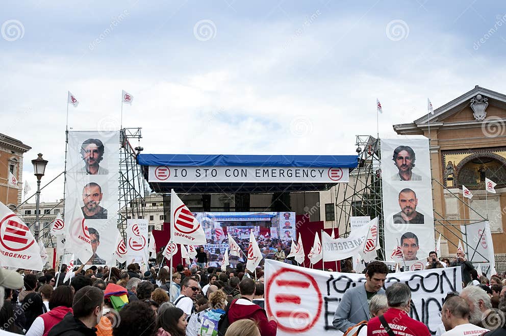 Demonstration for Emergency Ong in Rome Editorial Photography - Image ...
