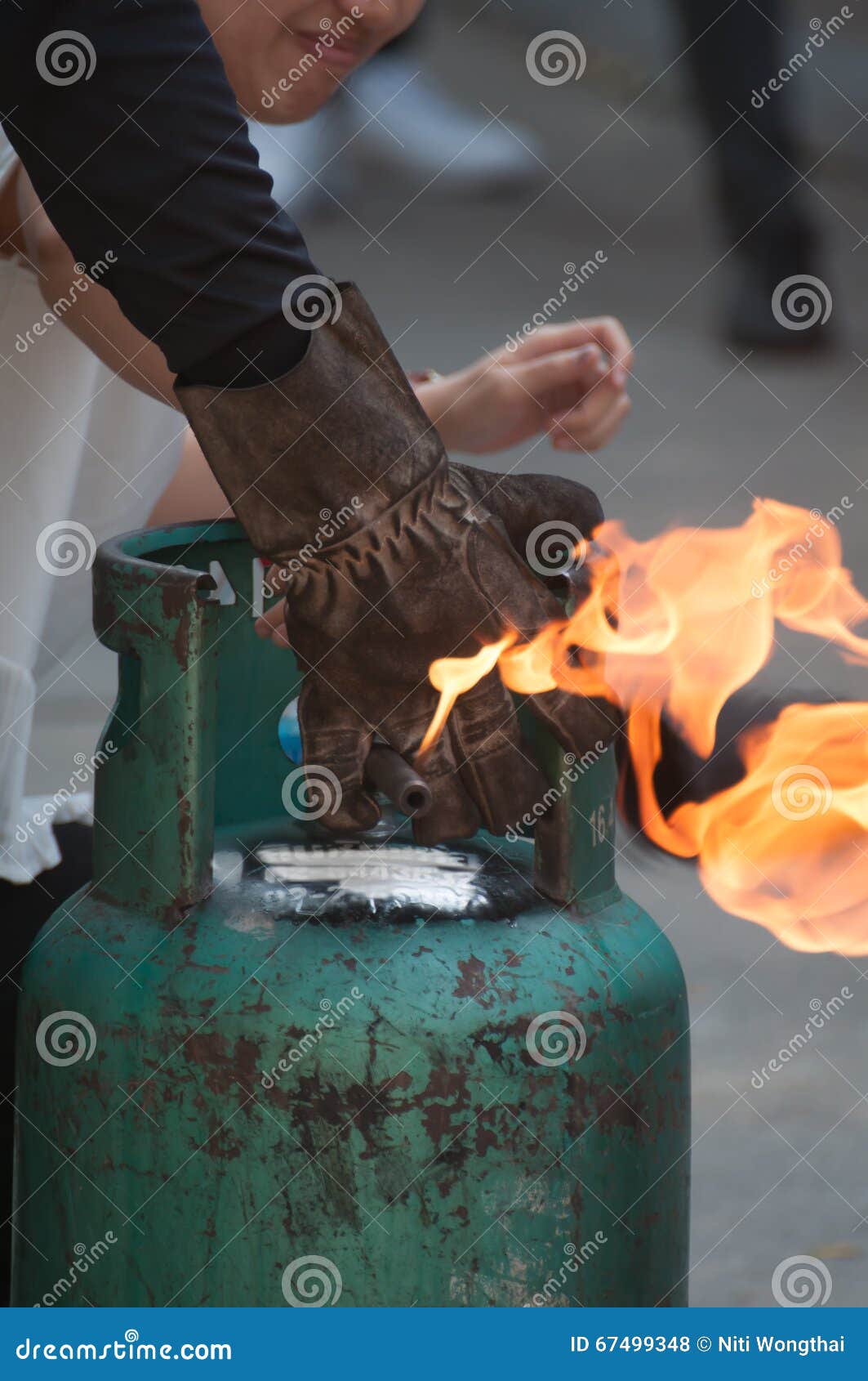 Demonstration with Fire Extinguishers. Stock Photo - Image of equipment ...
