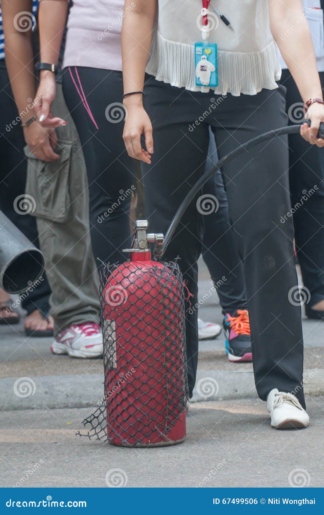 Demonstration with Fire Extinguishers. Stock Photo - Image of pass ...
