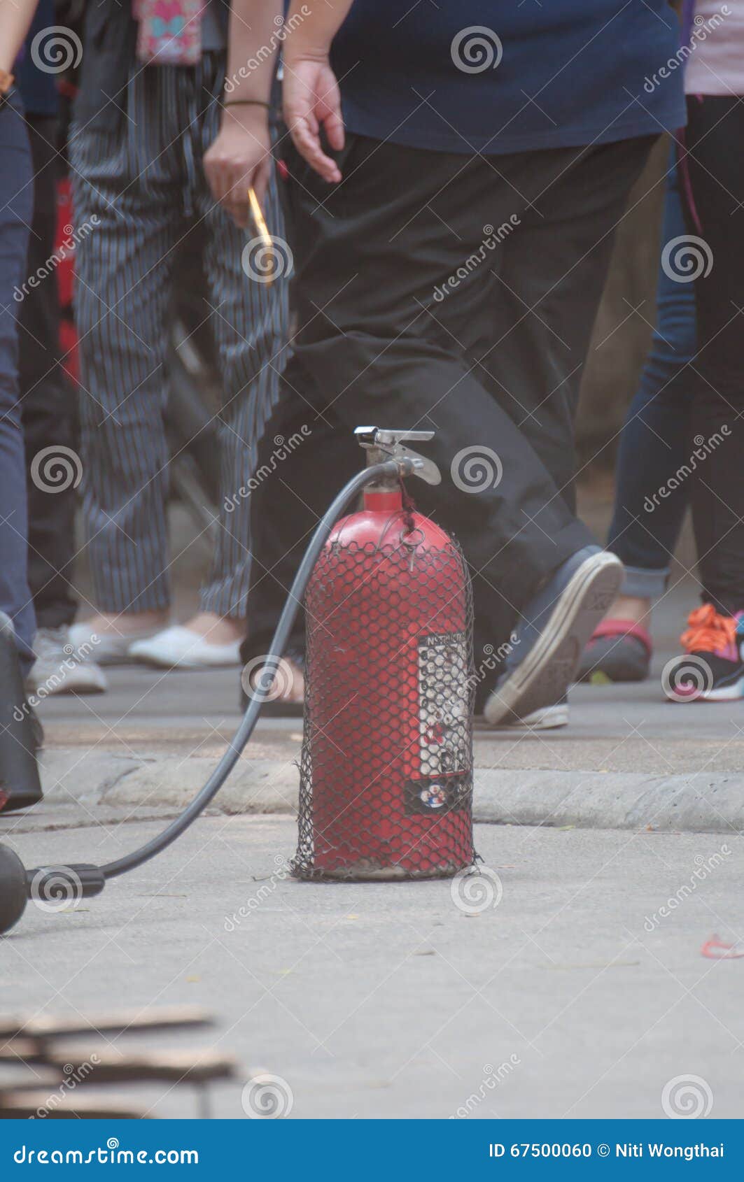 Demonstration with Fire Extinguishers. Stock Photo - Image of ...