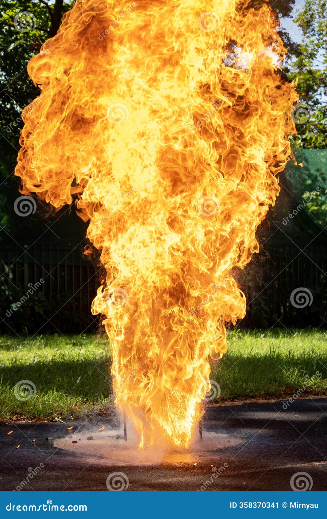 Demonstration of a Kitchen Fire at a Firefighting Demonstration Stock ...