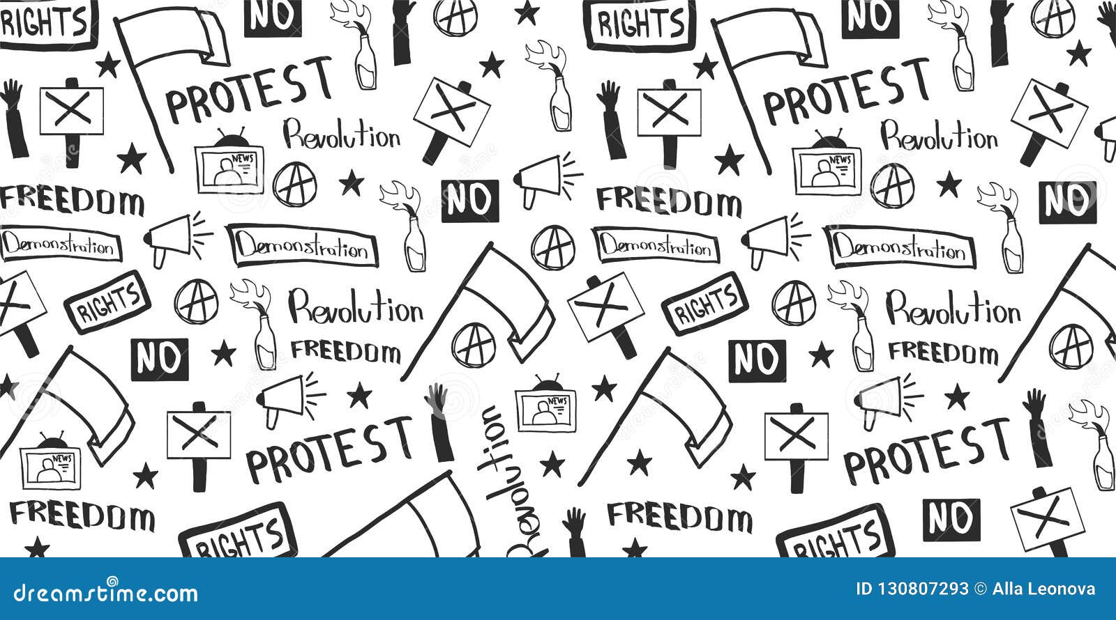 Demonstration, Manifestation, Protest, Strike, Revolution. Banner with ...