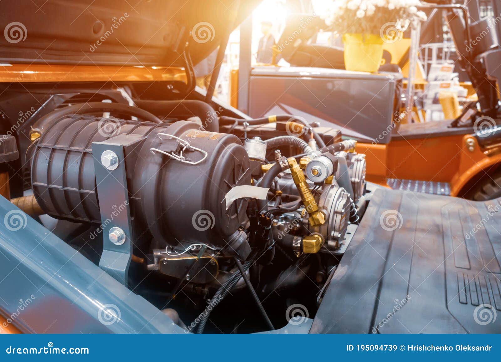 Demonstration of a Motor on a Forklift Stock Image - Image of diesel ...