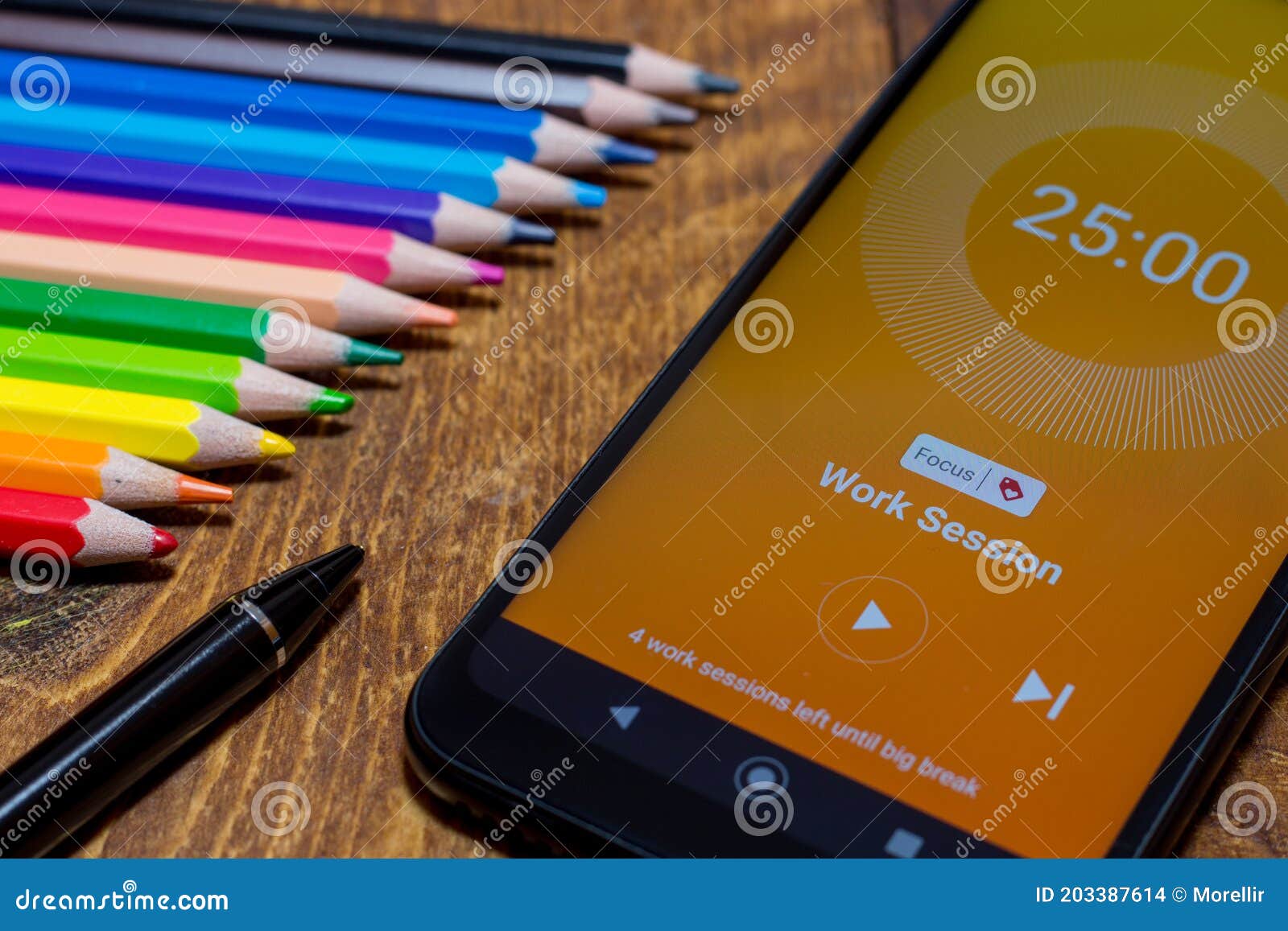Demonstration of the Pomodoro Technique Time Management App. the Tomato ...