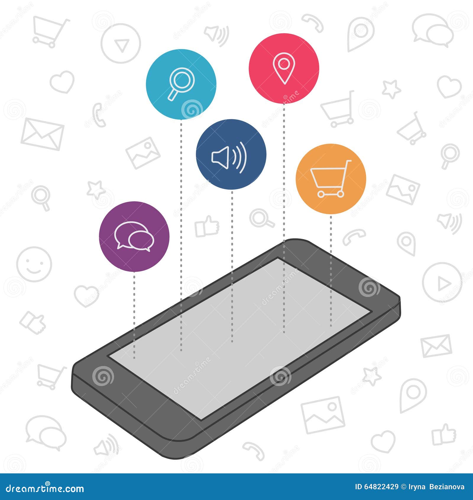 Demonstration Screen Mobile Phone Stock Illustration - Illustration of ...