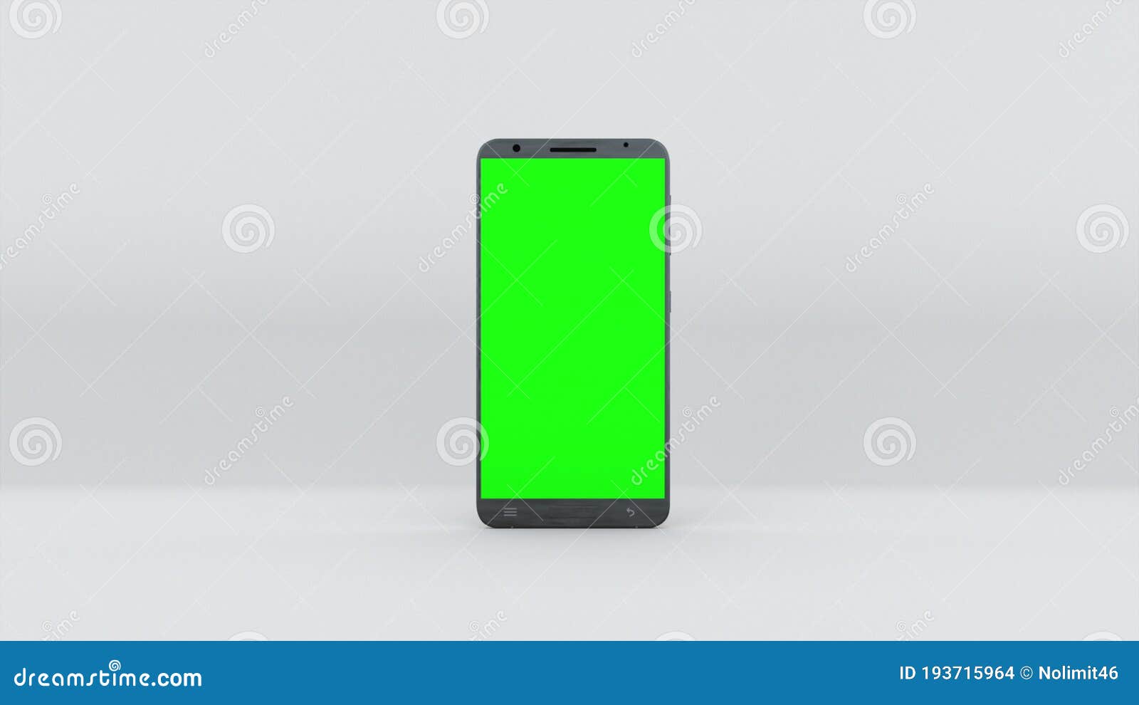 Demonstration of a Smartphone with a Green Screen. Computer Generated ...