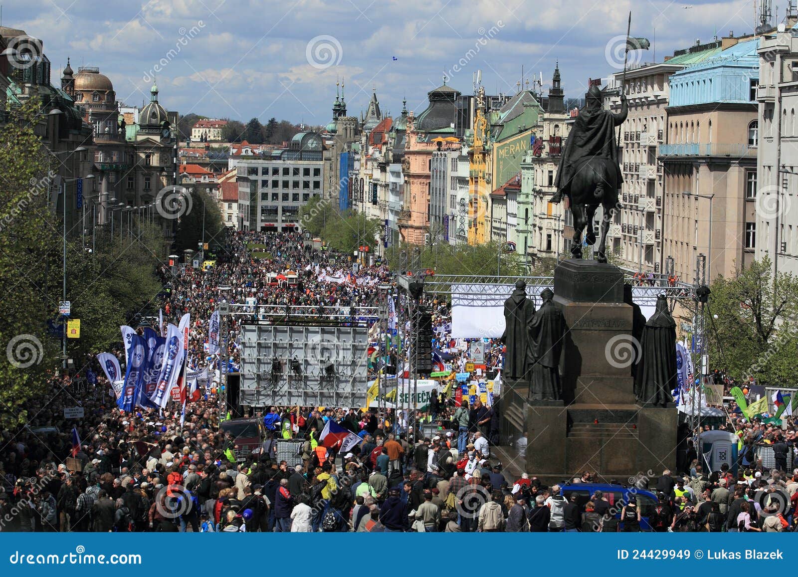 Demonstration in Wenceslas Square Prague Editorial Stock Image - Image ...