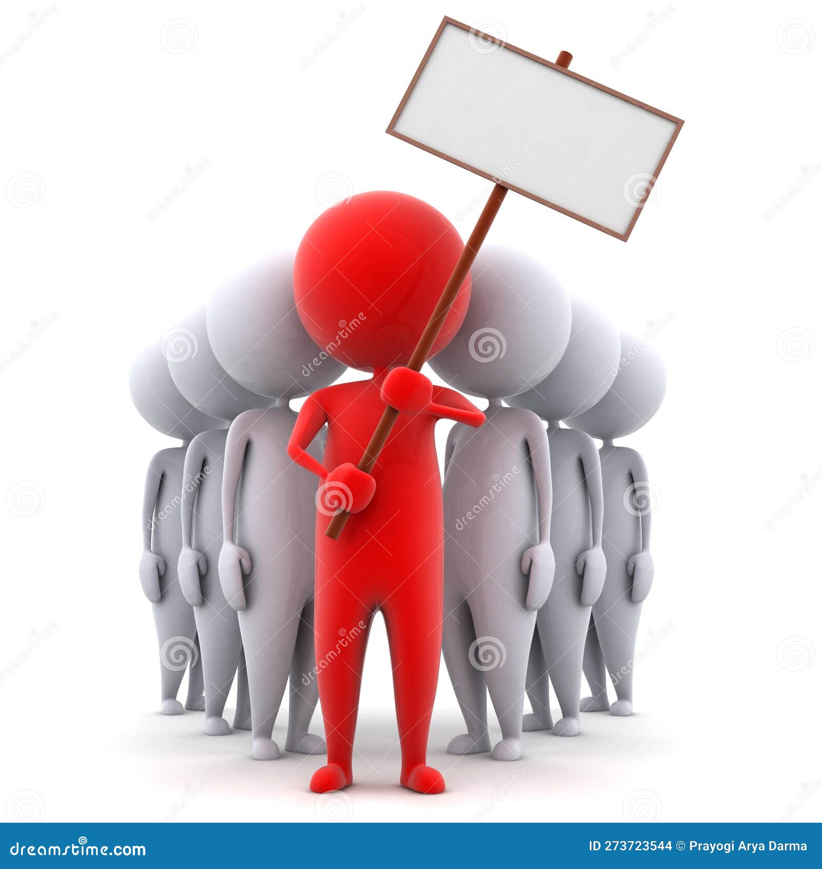 Demonstrator Leader 3D Character Stock Illustration - Illustration of ...