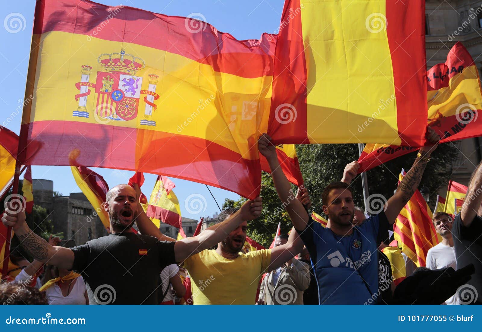 Demonstrators during Unity Demosntration in Barcelona Editorial Image ...