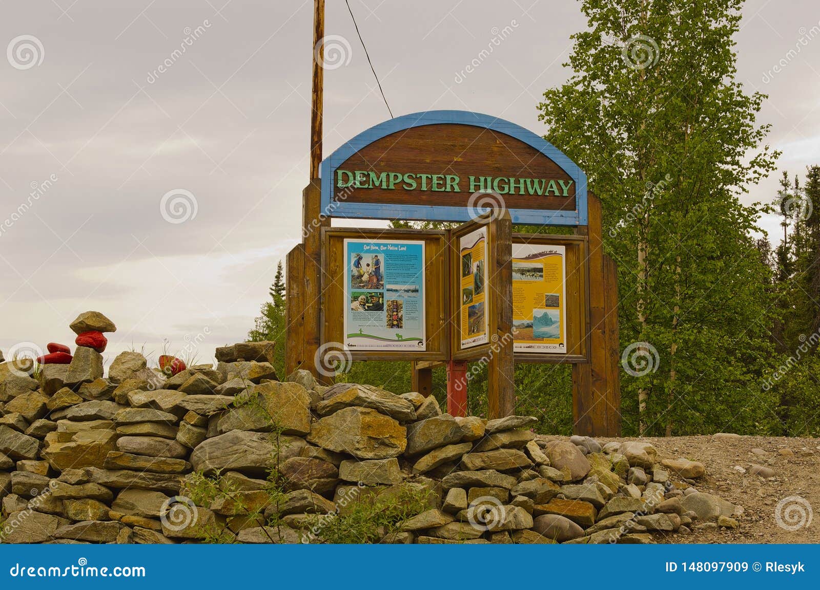 The Dempster Highway sign editorial stock image. Image of travel ...