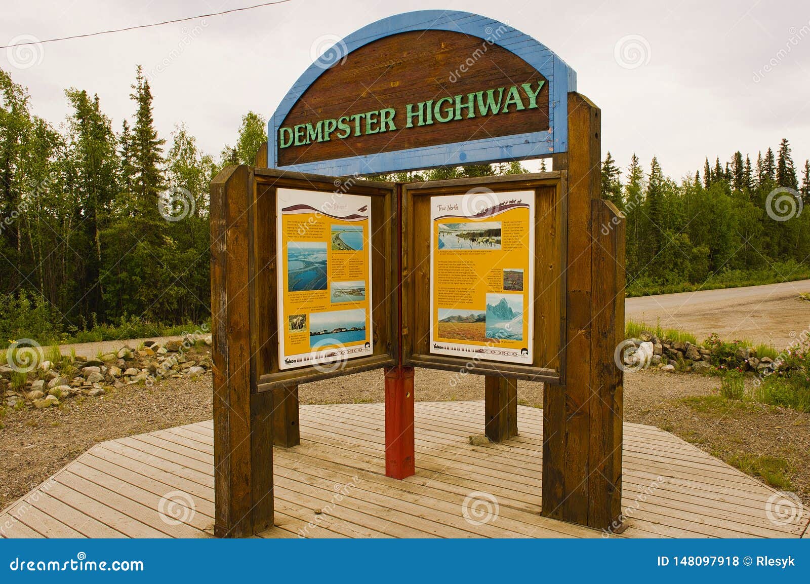 The Dempster Highway sign editorial stock photo. Image of adventure ...