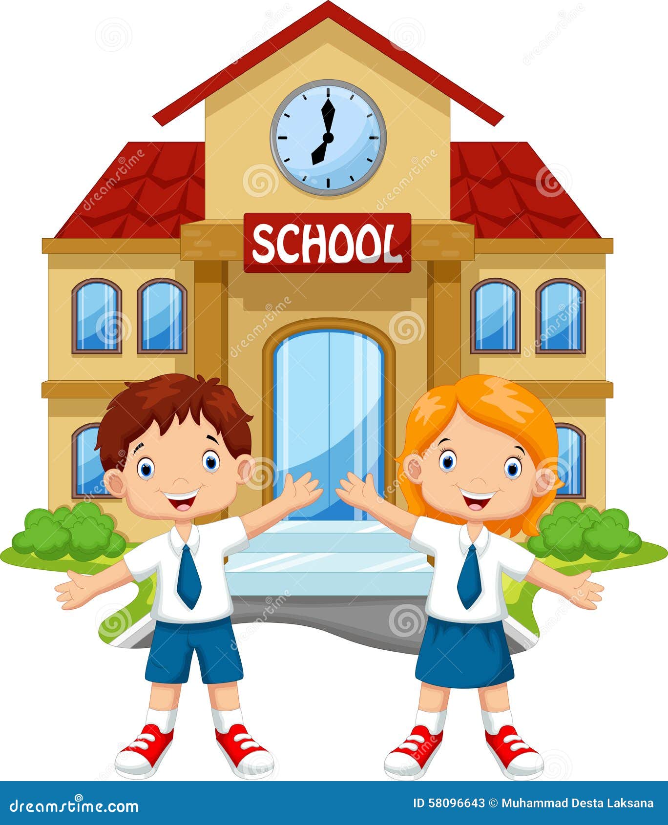 Den Gulliga Skolan Lurar Tecknade Filmen Stock Illustrationer ...