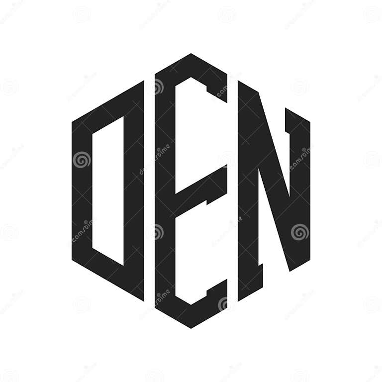 DEN Logo Design. Initial Letter DEN Monogram Logo Using Hexagon Shape ...