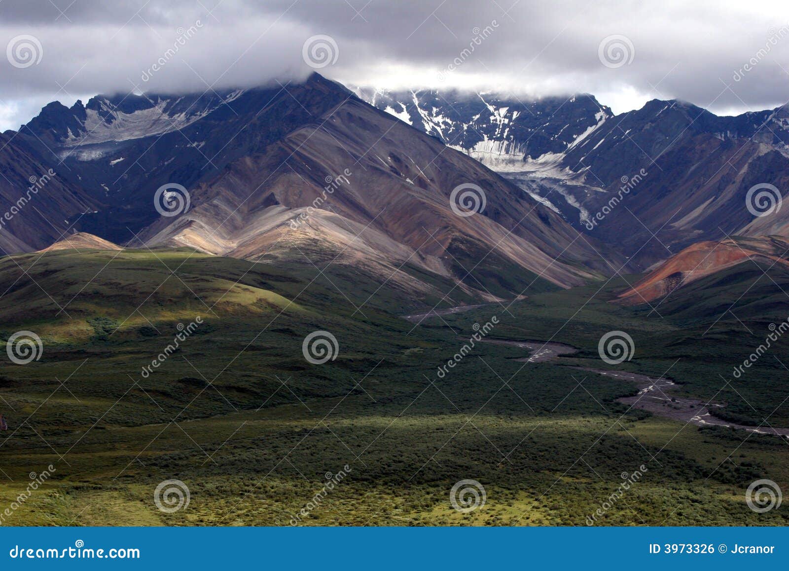 Denali Mountains stock photo. Image of carved, tundra - 3973326