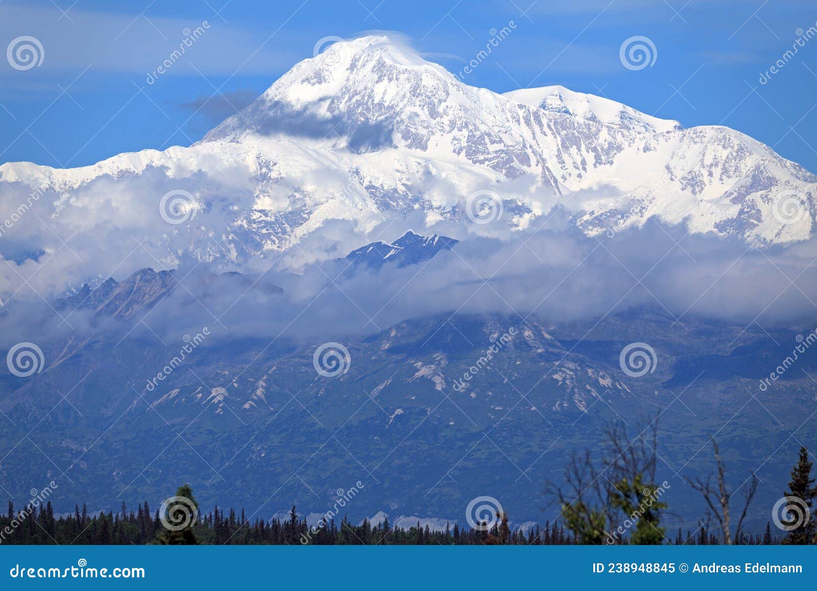 The Summit of Mount Denali in Alaska Stock Image - Image of summit ...