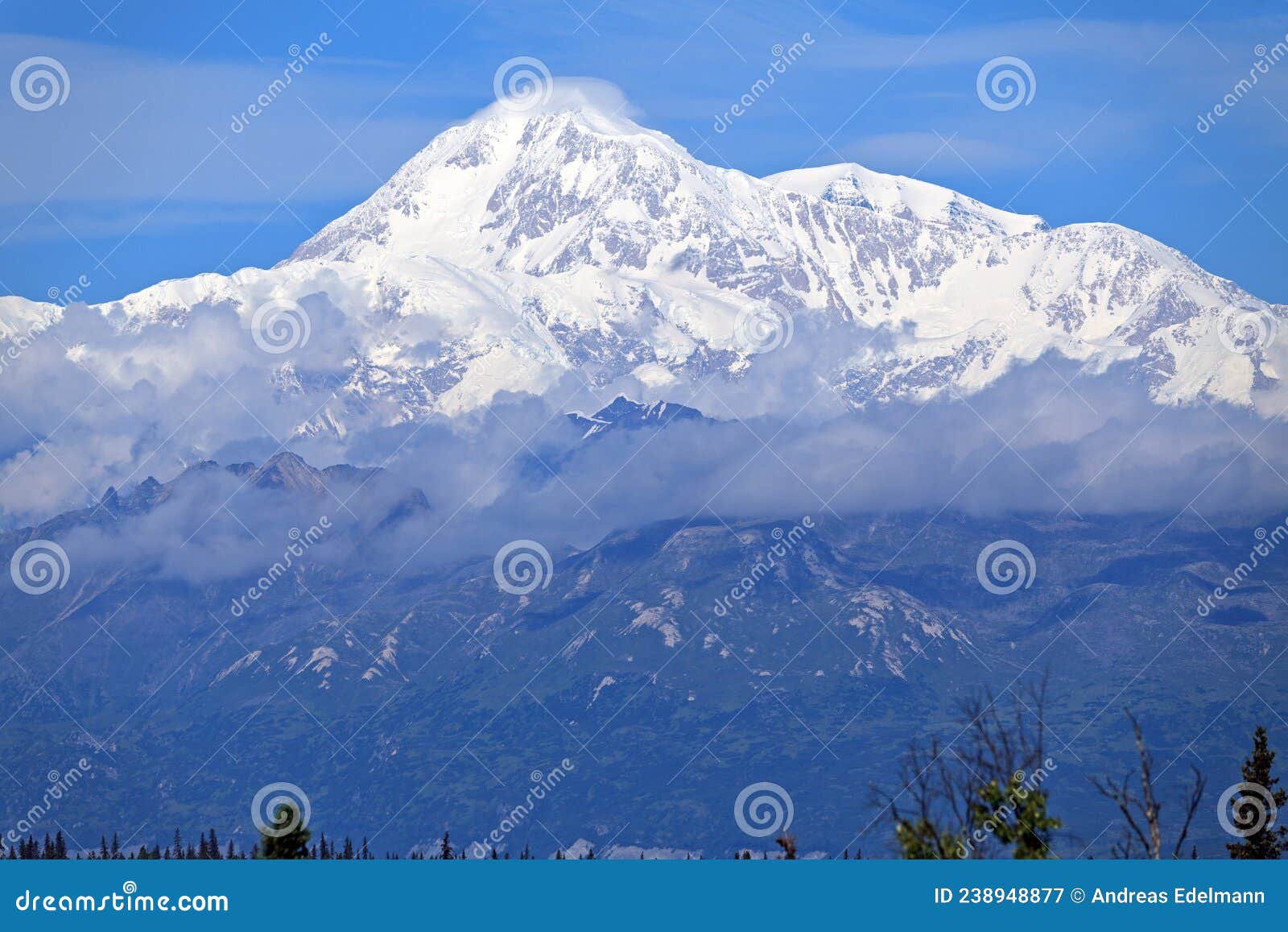 The Summit of Mount Denali in Alaska Stock Image - Image of massif ...