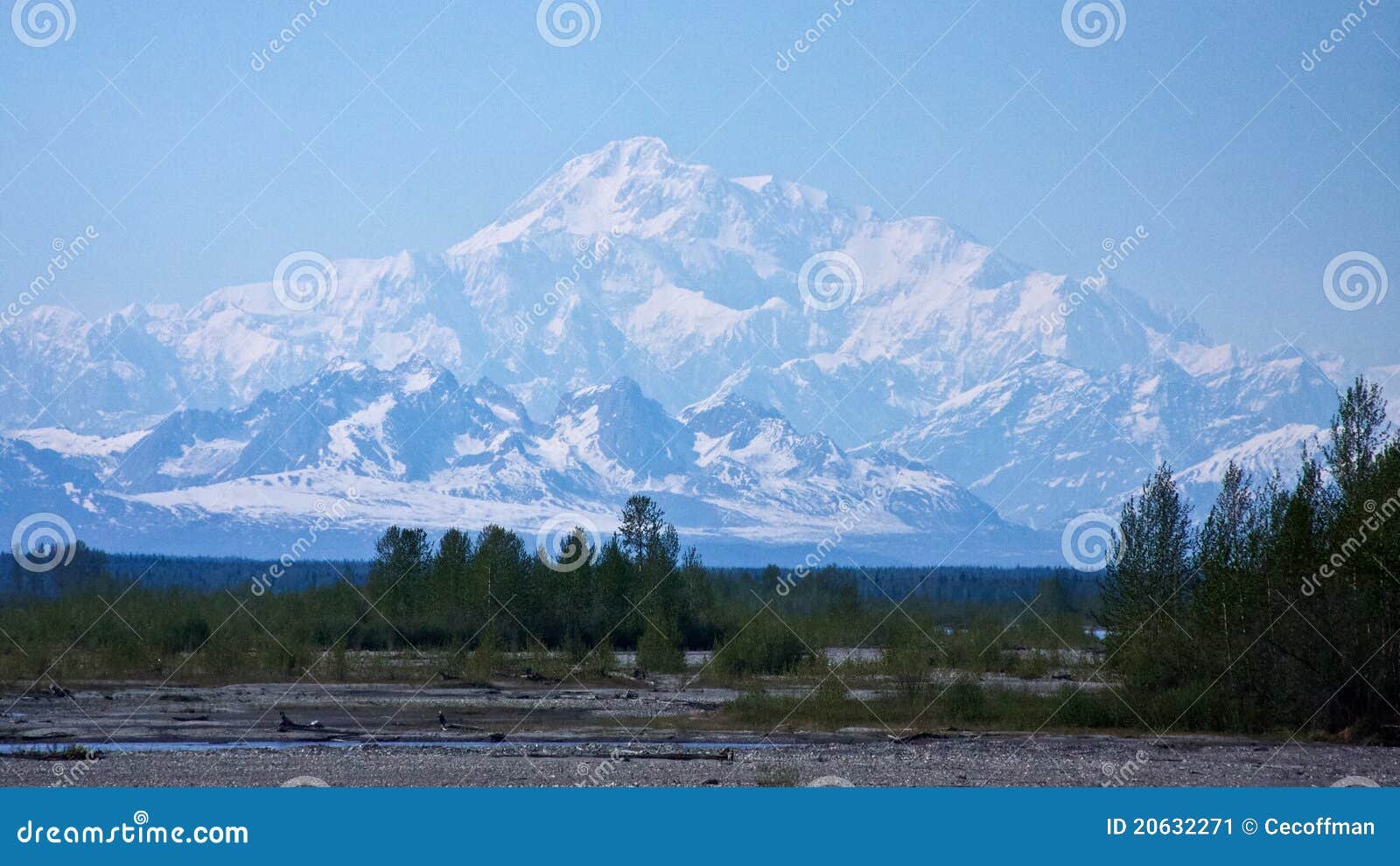 Denali and River stock image. Image of north, polar, wilderness - 20632271