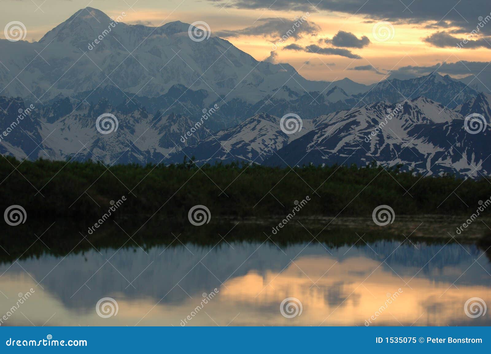 Denali at sunset stock image. Image of national, alpenglow - 1535075