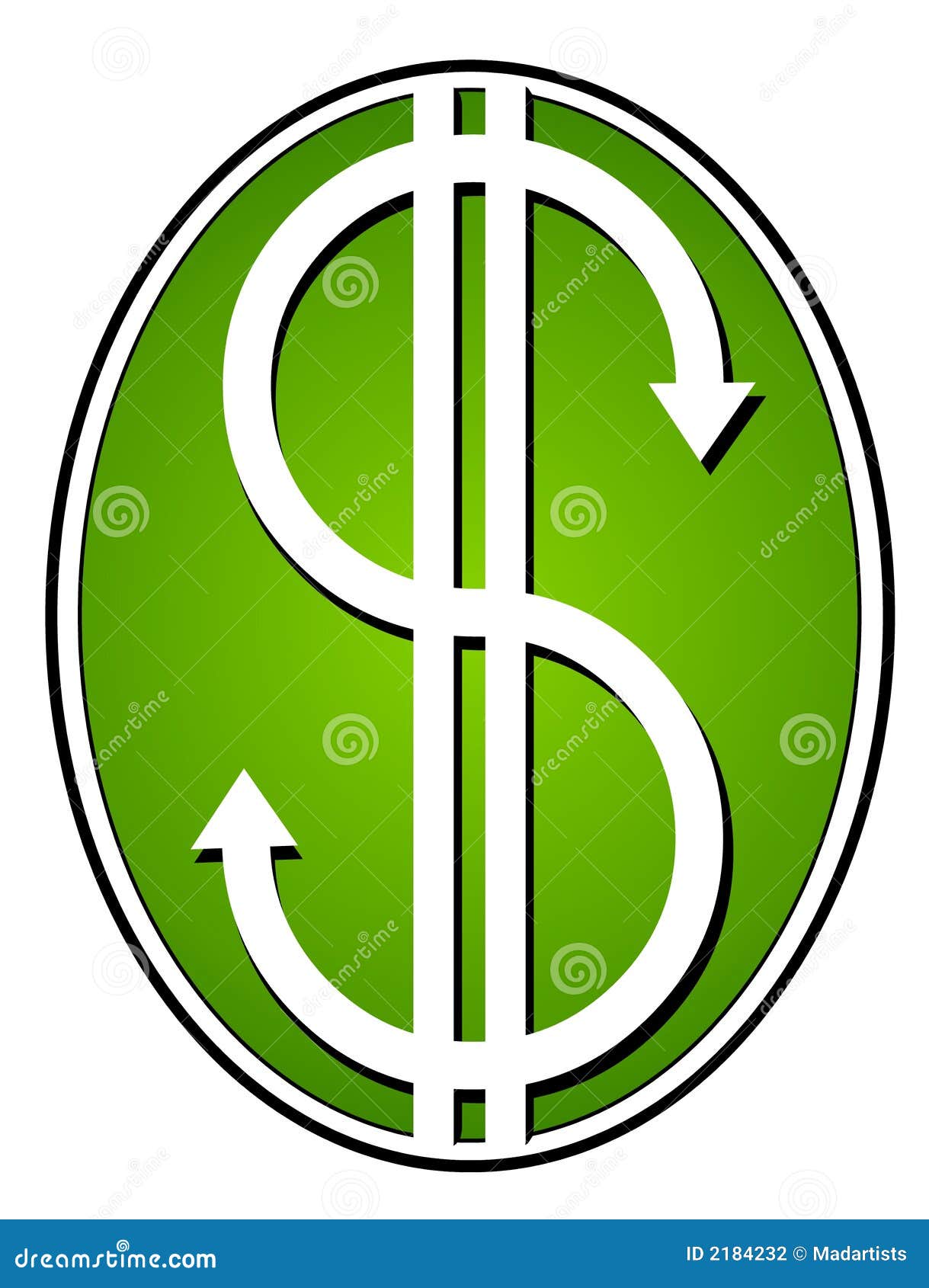 Denaro Contante Verde Dei Simboli Di Dollaro Immagine. Immagine: 2184232