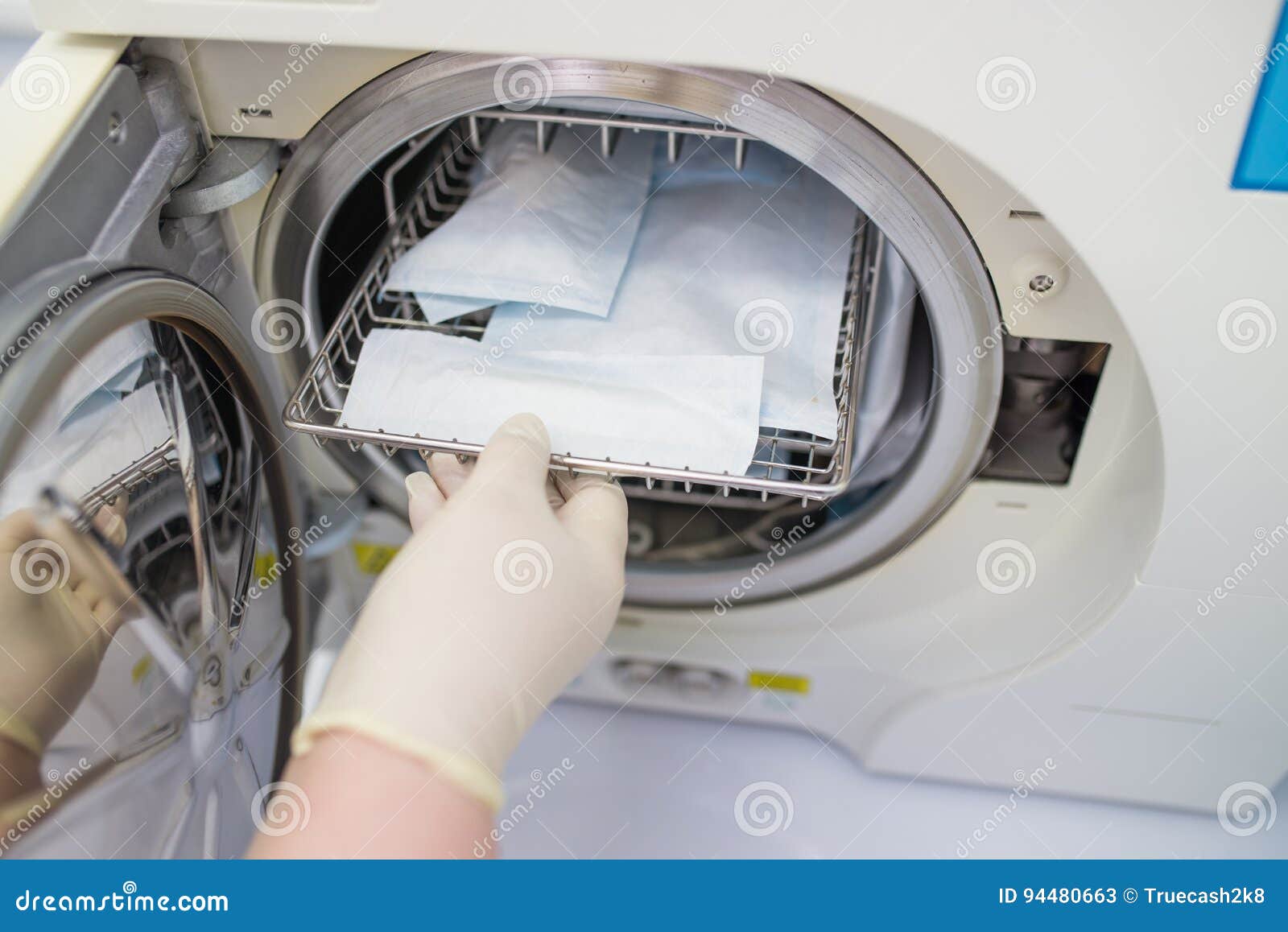 Denatal Assistant Using Sterilization Systems. Preparation Instruments ...