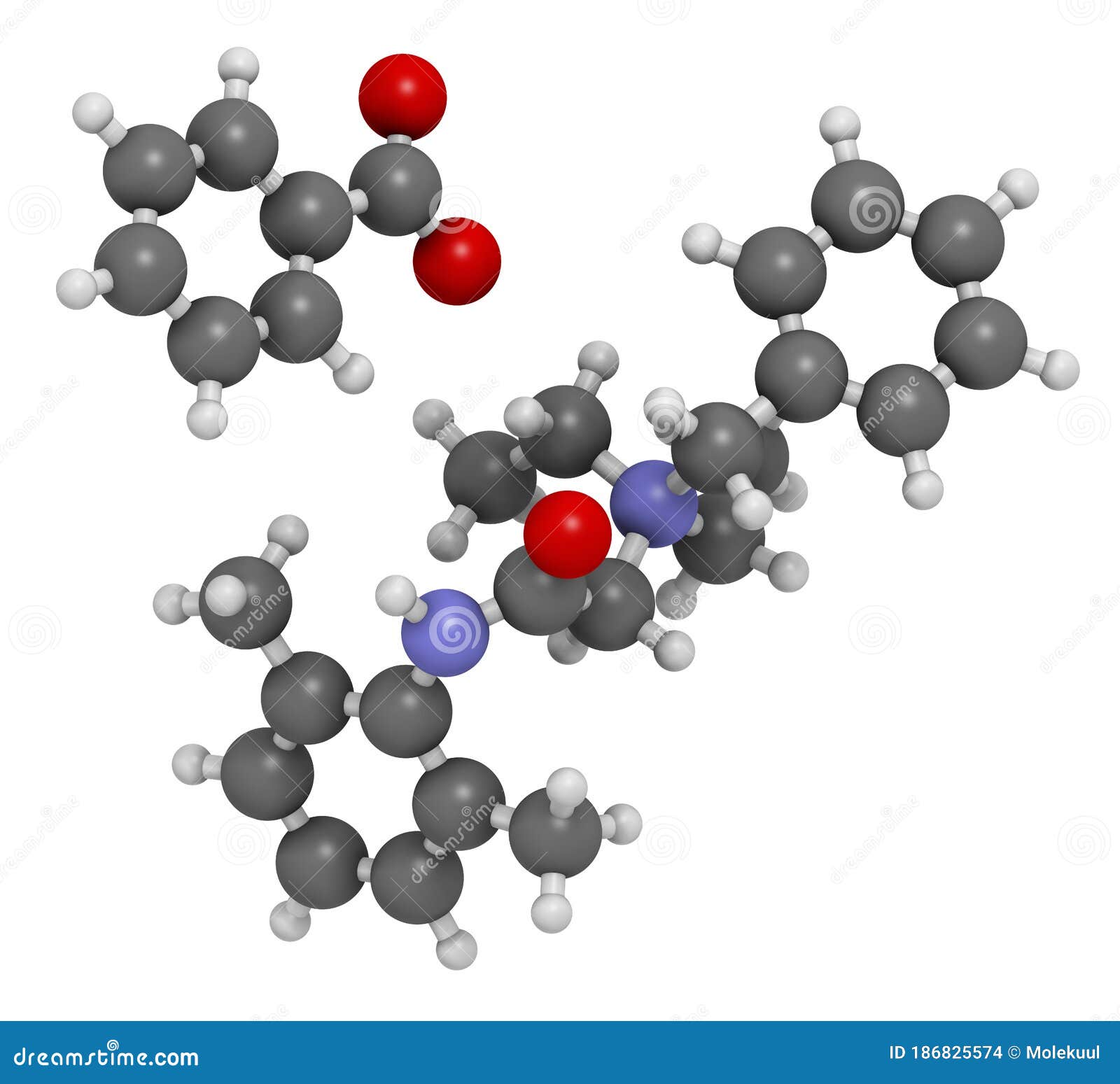 Denatonium Benzoate Bittering Agent. 3D Rendering. Atoms Are ...