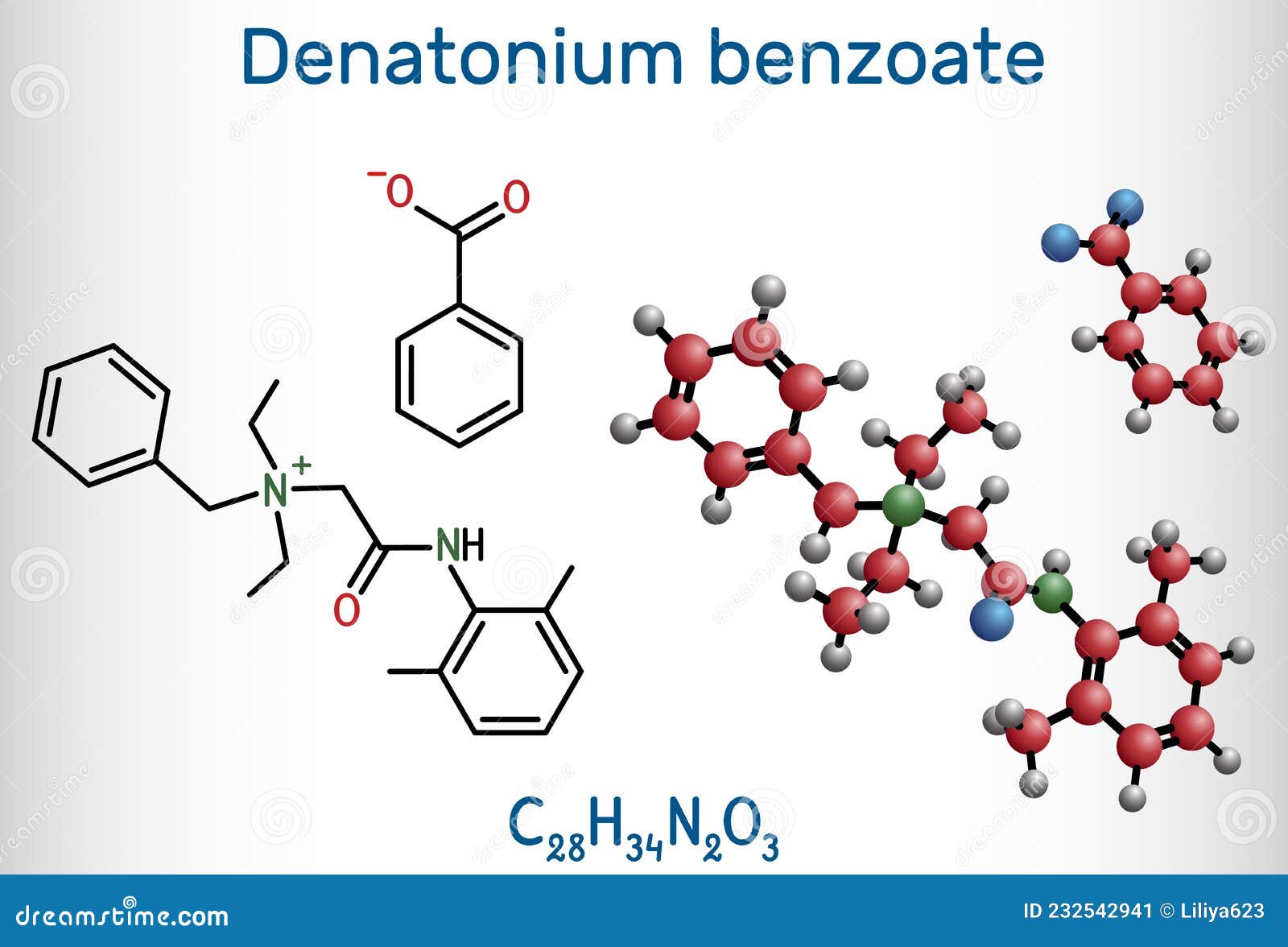 Denatonium Benzoate Molecule. it Has the Most Bitter Taste of Any ...