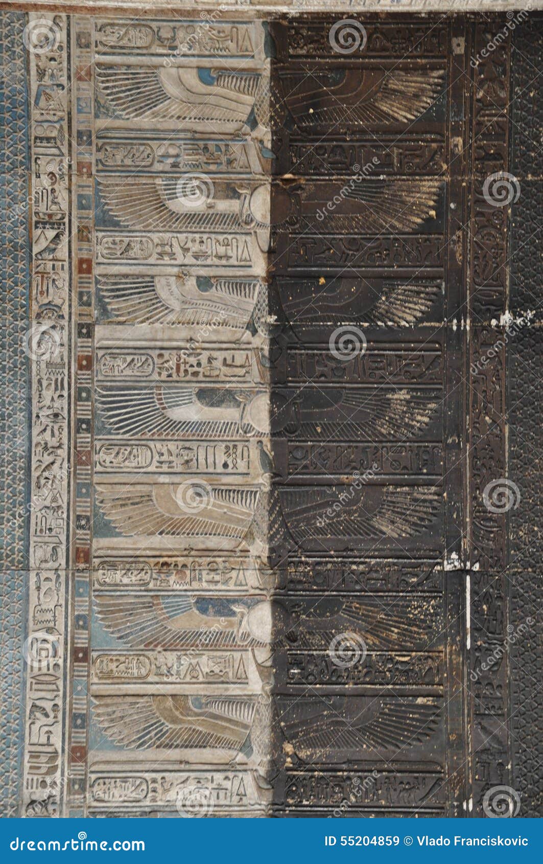Dendera Hathor Temple Painted Ceiling, Egypt Stock Image - Image of ...