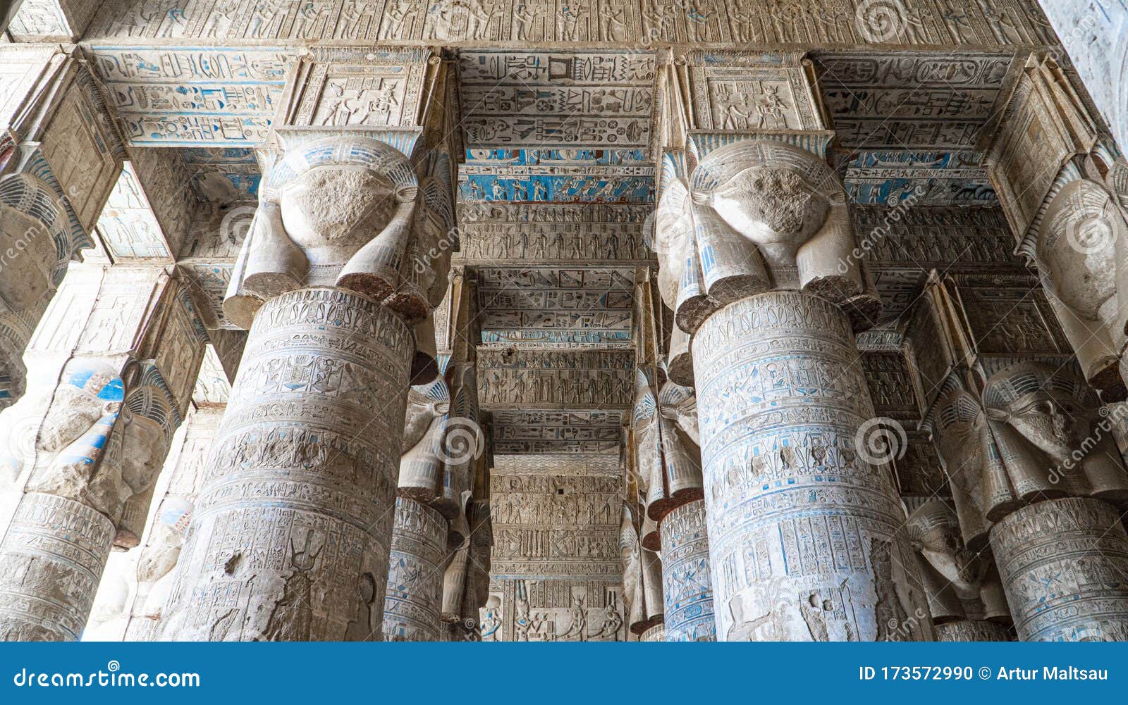 Dendera Temple or Temple of Hathor. Egypt. Dendera, Denderah, is a Small Town in Egypt. Dendera ...