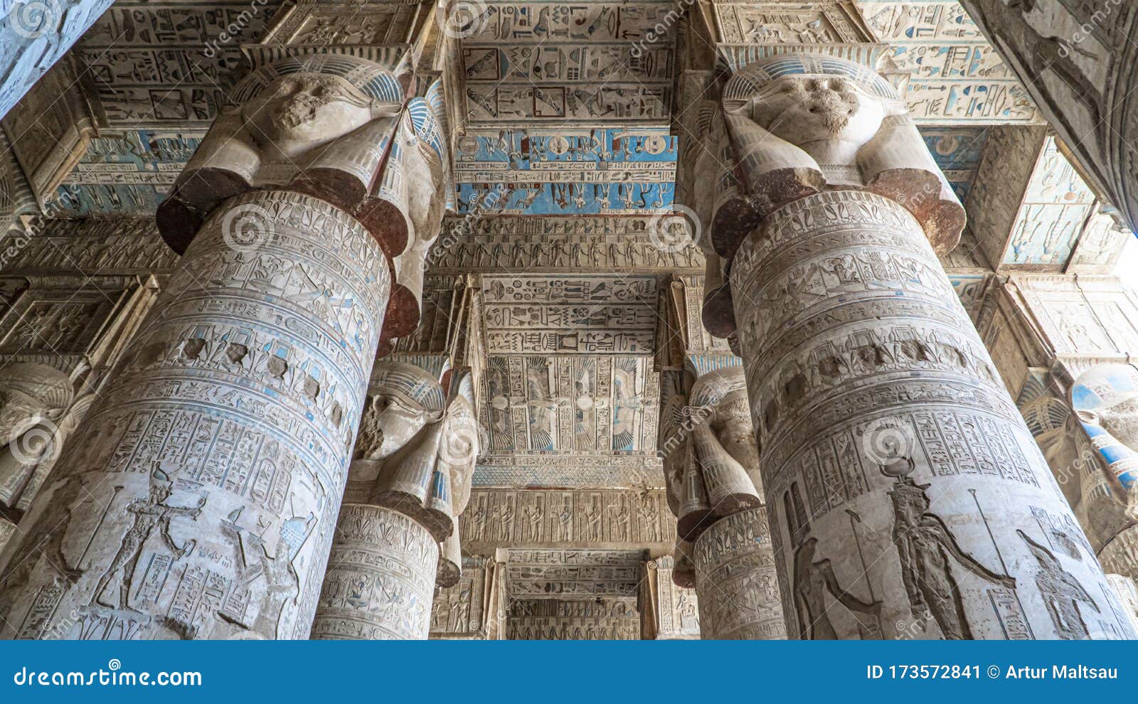 Dendera Temple or Temple of Hathor. Egypt. Dendera, Denderah, is a ...
