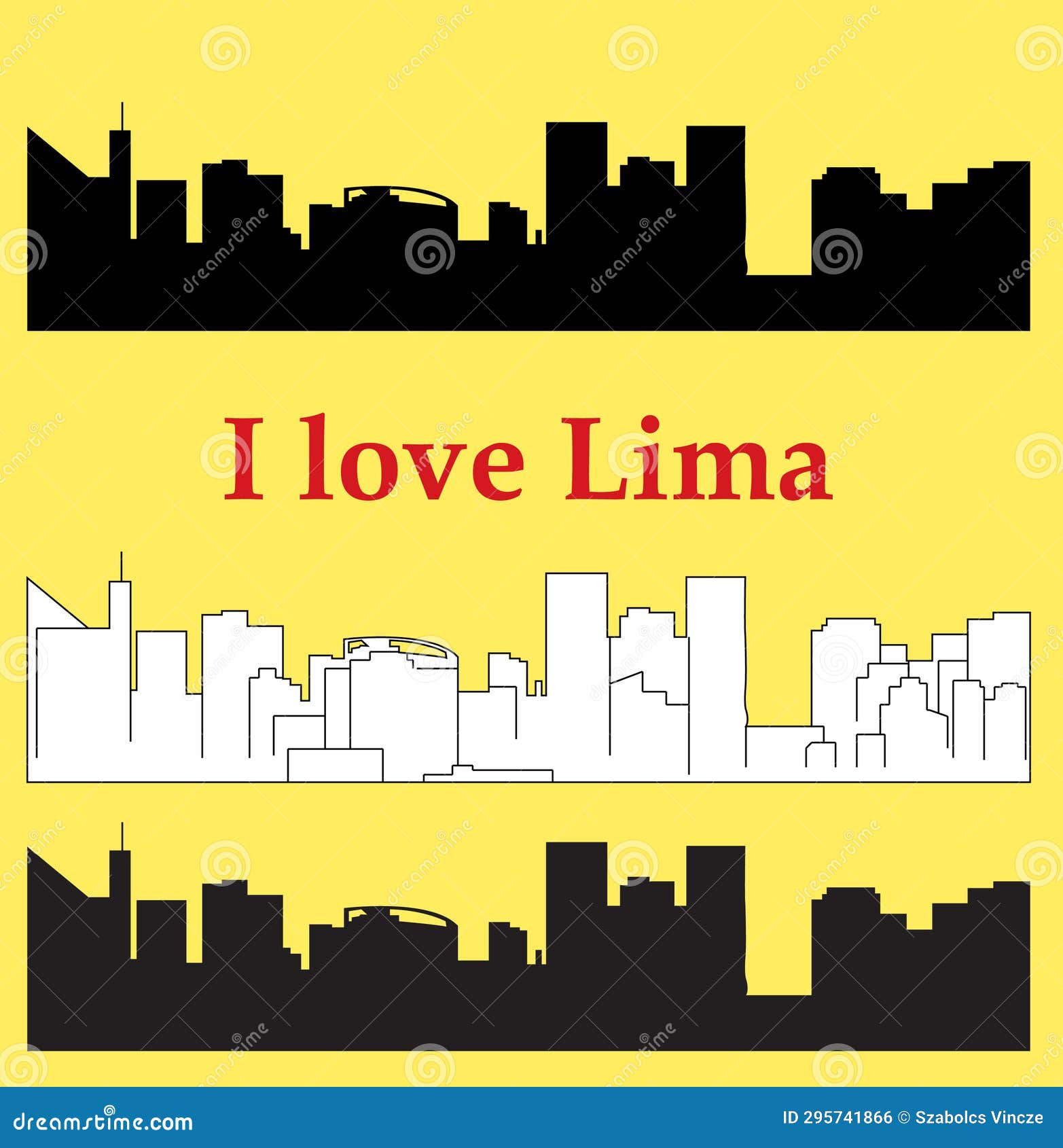 Lima Peru City Skyline Vector Silhouette | CartoonDealer.com #297691292