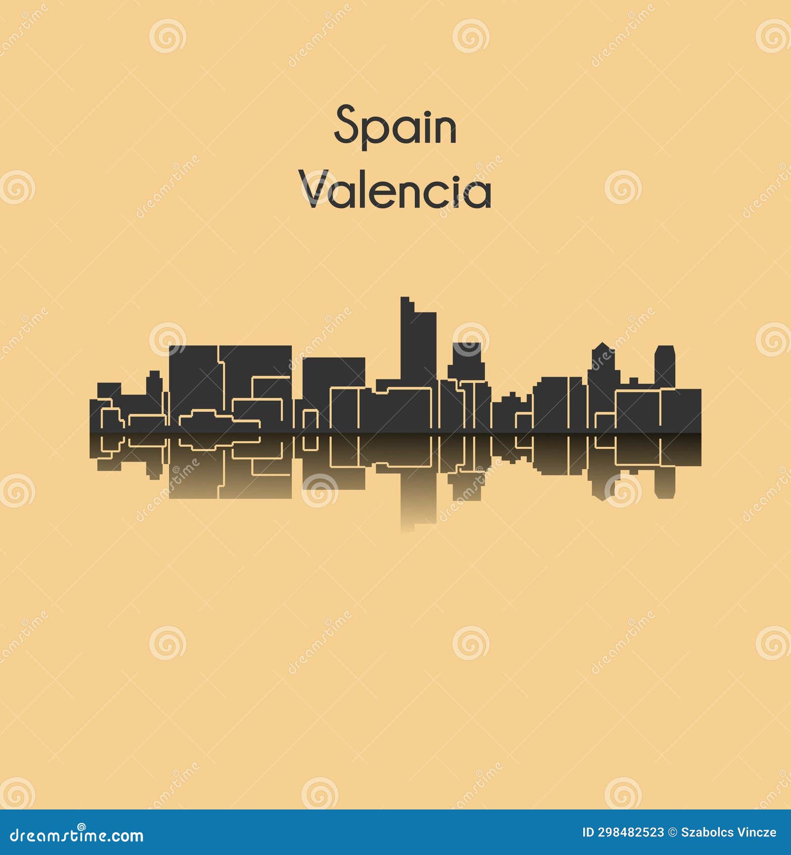 Valencia Spain City Map In Retro Style. Outline Map. Vector ...