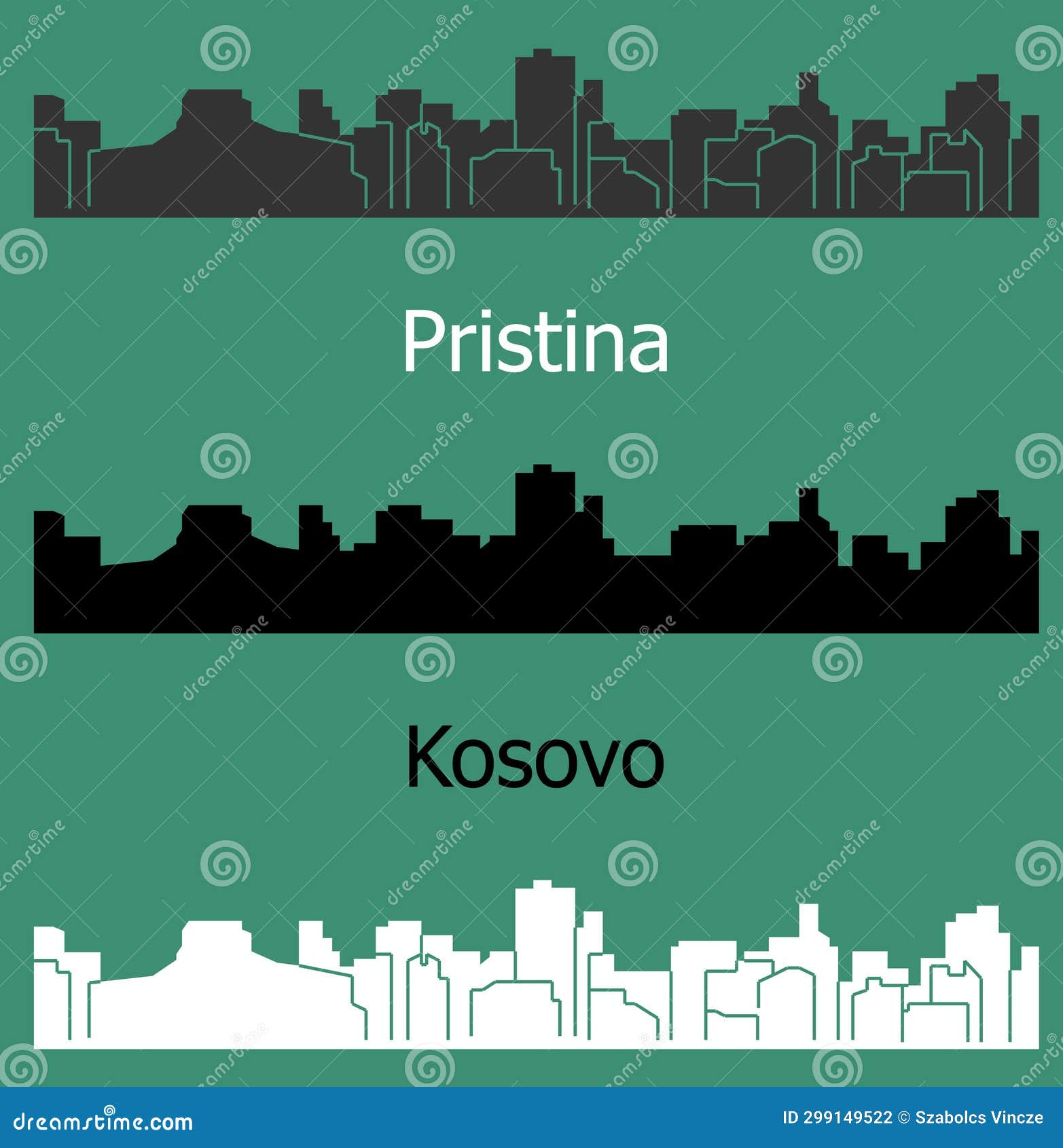 Pristina, Kosovo City Silhouette Stock Vector - Illustration of ...
