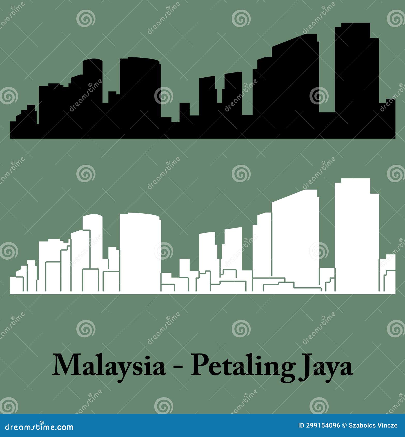 Petaling Jaya, Malaysia City Silhouette Stock Vector - Illustration of ...