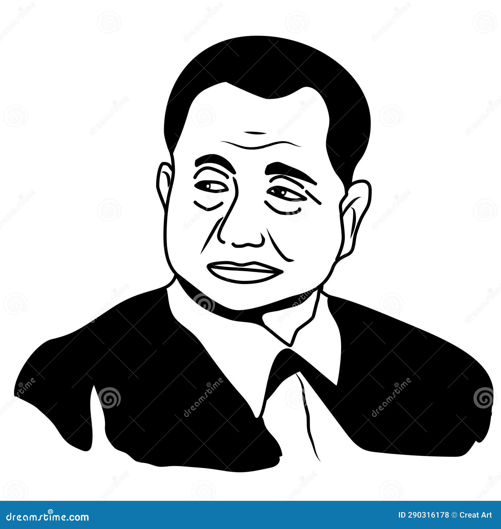 Deng Xiaoping Vector Portrait Stock Illustration - Illustration of ...