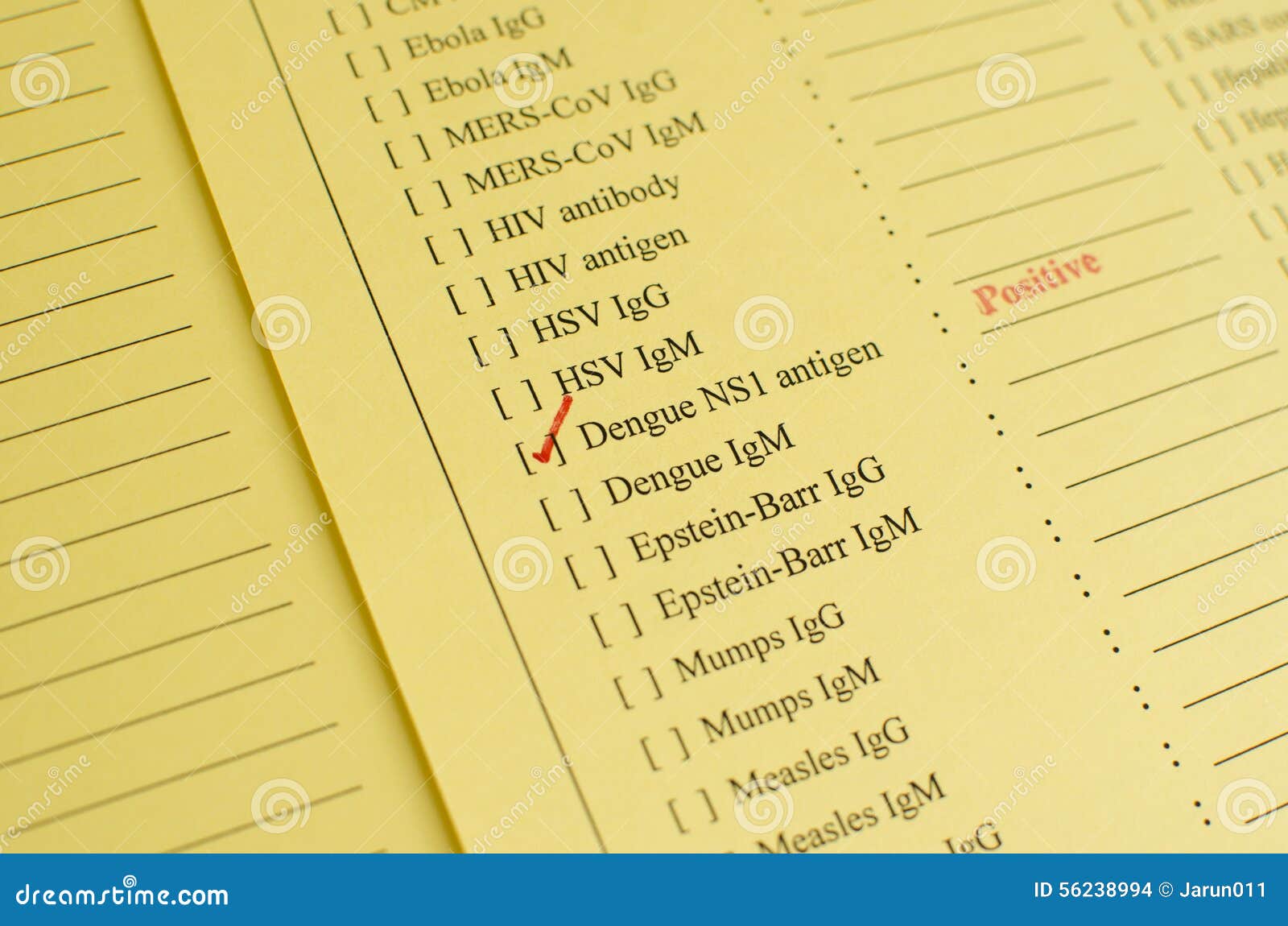 Dengue positive stock photo. Image of science, illness - 56238994