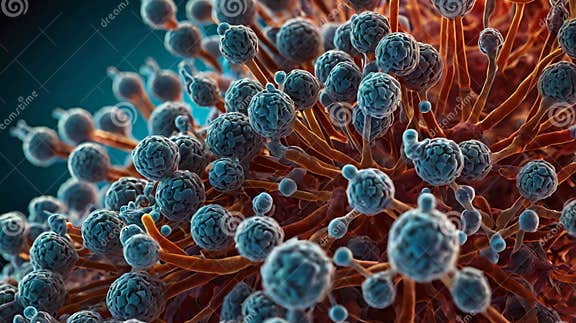 Dengue Virus Structure Under High-Powered Microscope Stock Illustration ...