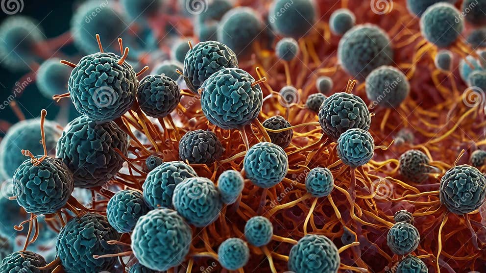 Dengue Virus Structure Under High-Powered Microscope Stock Illustration ...