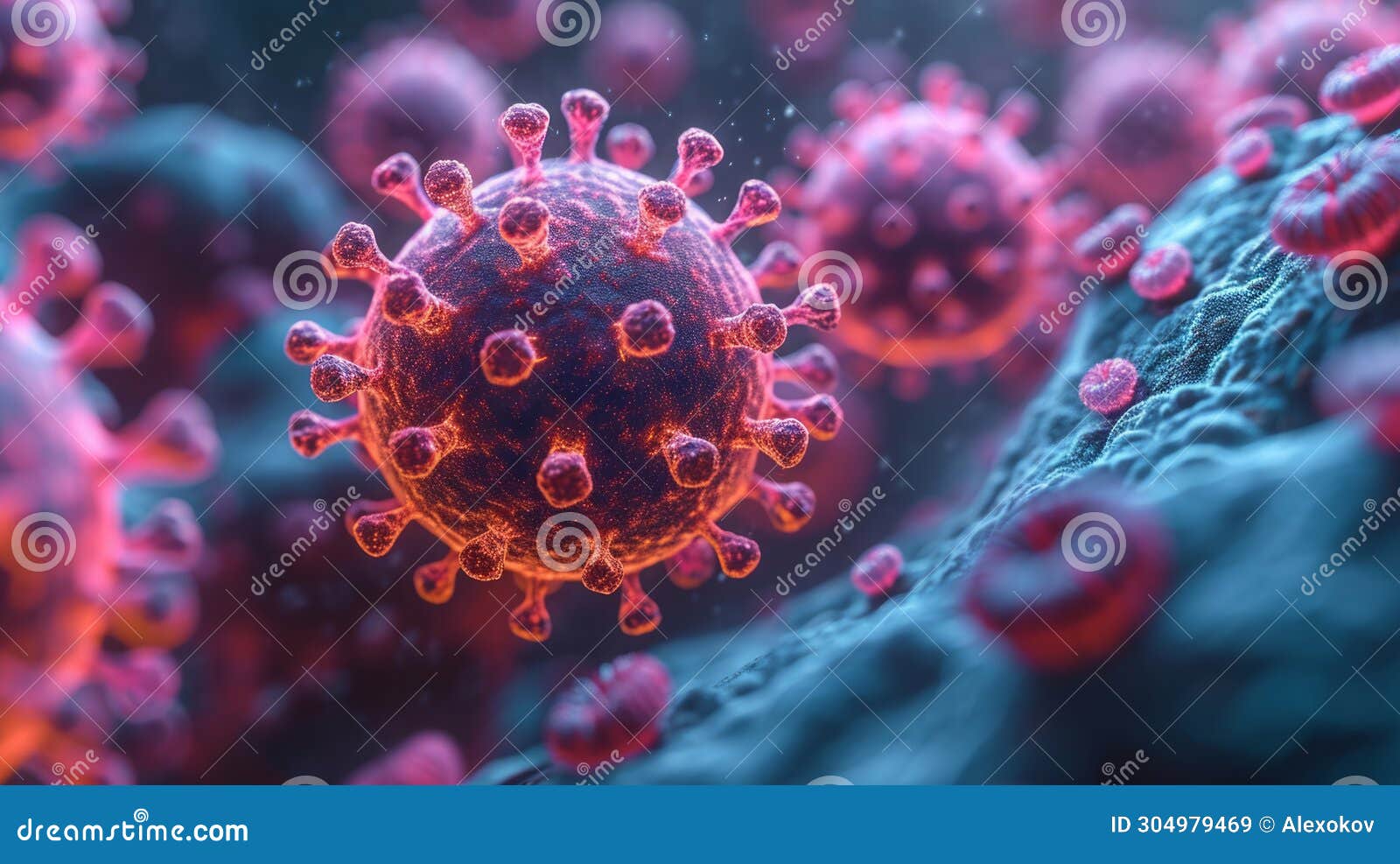 Dengue Virus Under a Microscope AI Generated Stock Illustration ...