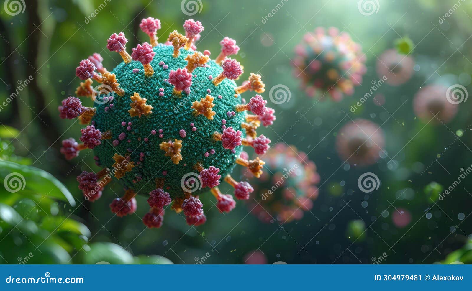 Dengue Virus Under a Microscope AI Generated Stock Illustration ...