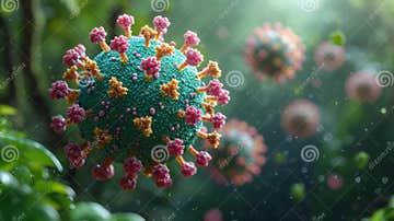 Dengue Virus Under a Microscope AI Generated Stock Illustration ...