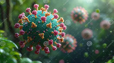 Dengue Virus Under a Microscope AI Generated Stock Illustration ...