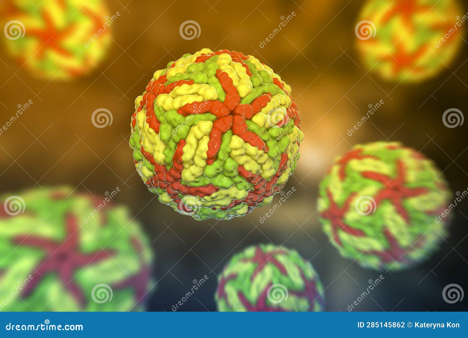 Dengue Viruses, 3D Illustration Stock Illustration - Illustration of ...