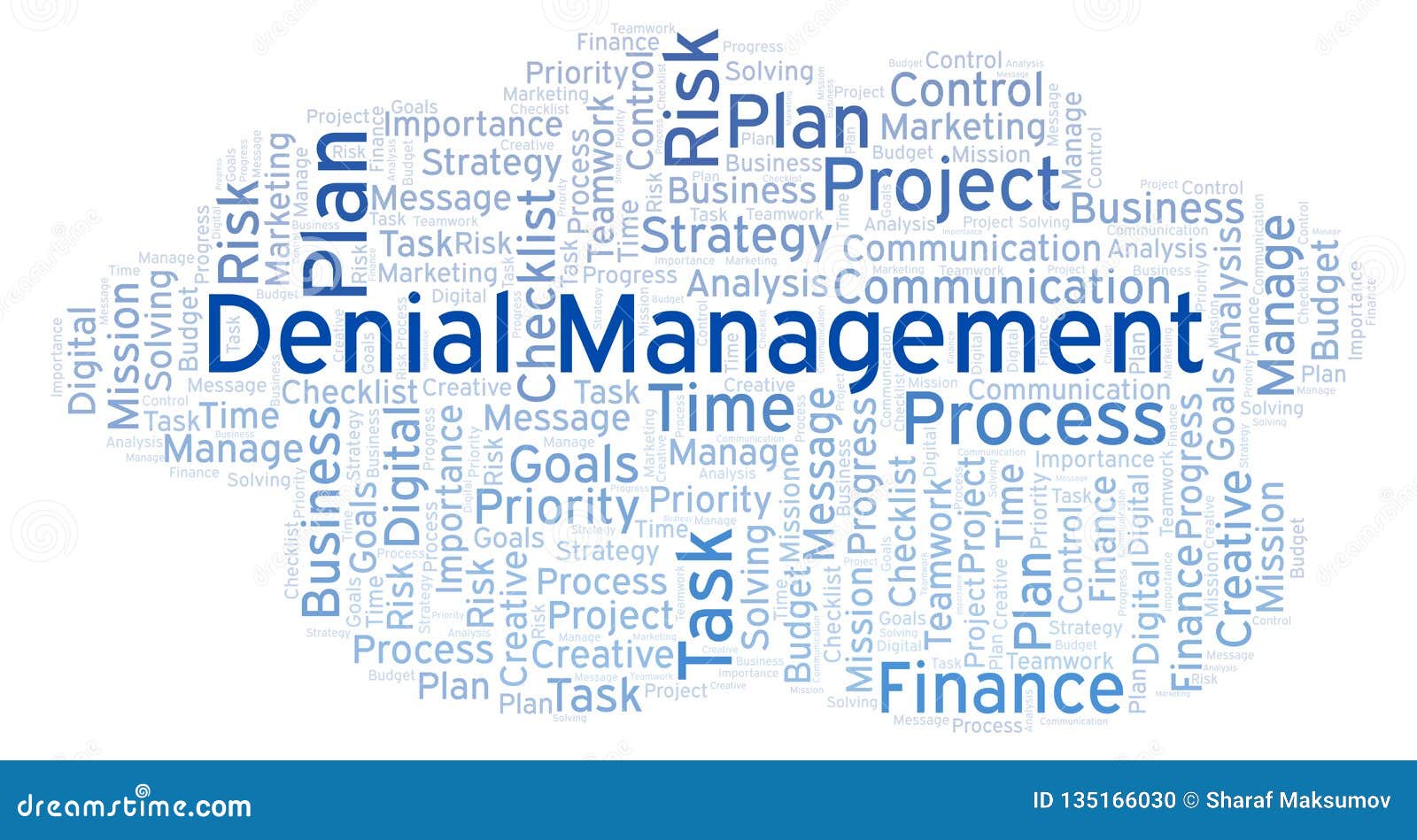 Denial Management Word Cloud, Made with Text only Stock Illustration ...