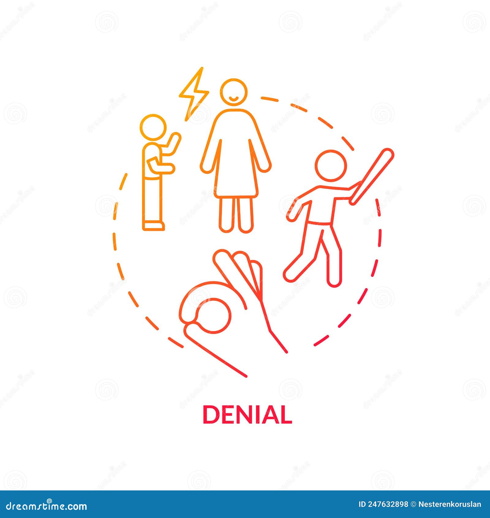 Denial Red Gradient Concept Icon Stock Vector - Illustration of vector ...