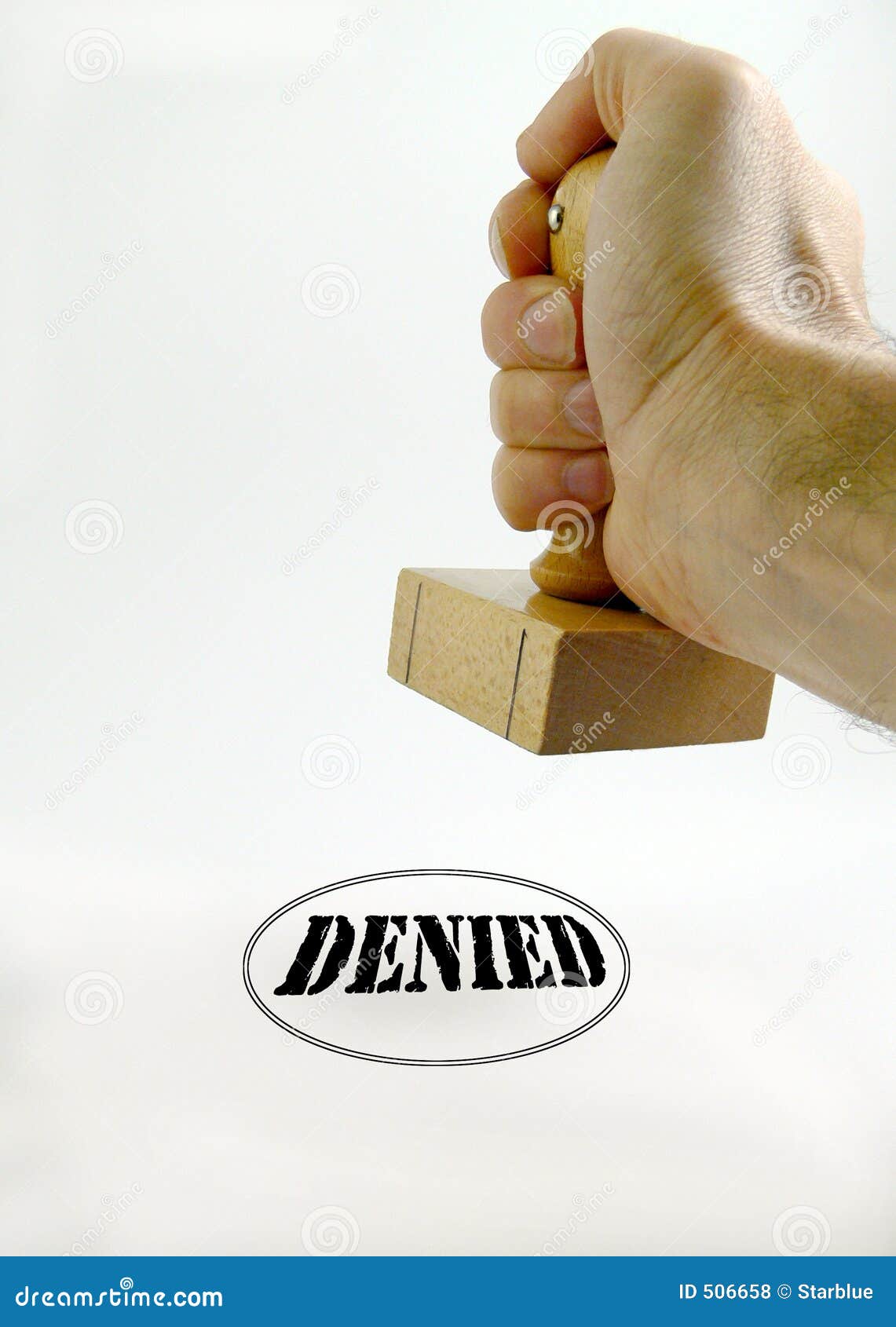 Denied! stock photo. Image of male, hand, print, stamp - 506658